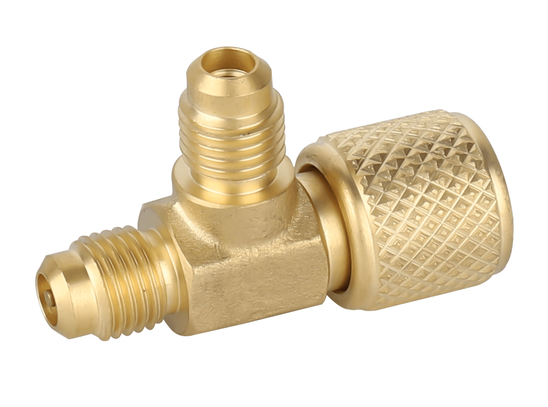 1 4 SAE Access Tee Connector 2 PK F1030 NAVAC